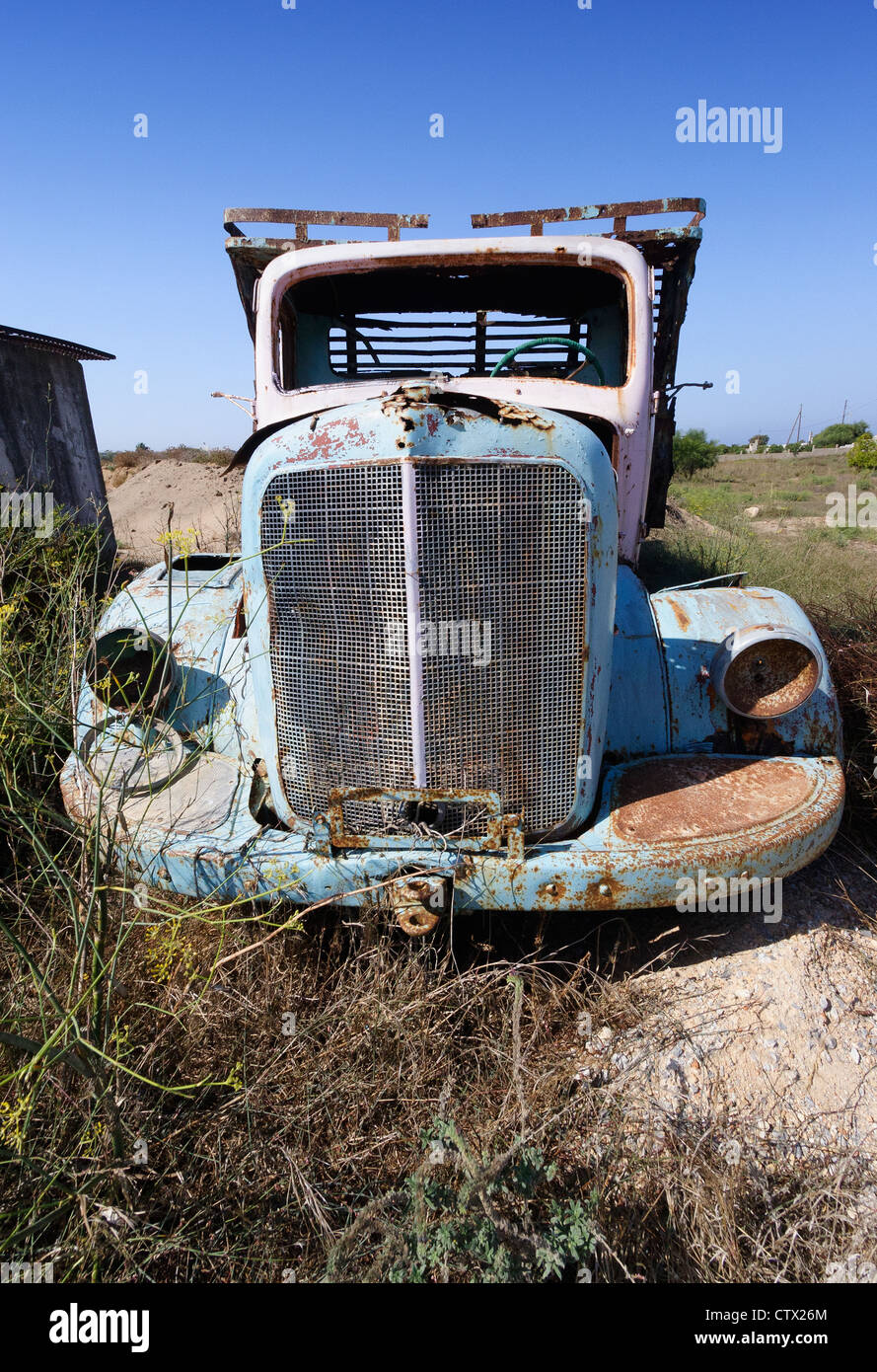 At the end of a working life, a lorry abandoned in a field, Kos, Greece ...