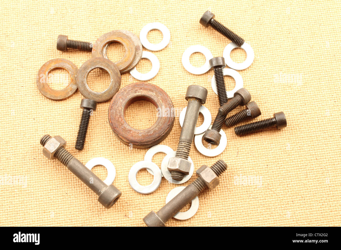 Old and rusty on the washer and mechanics Stock Photo - Alamy