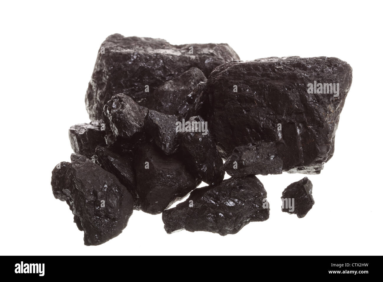 Piece coal isolated over white background Stock Photo - Alamy