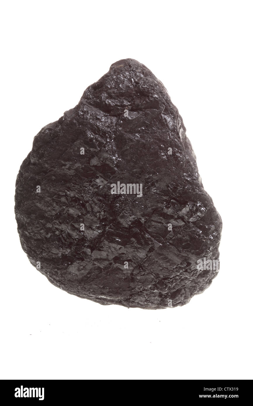 Piece coal isolated over white background Stock Photo - Alamy
