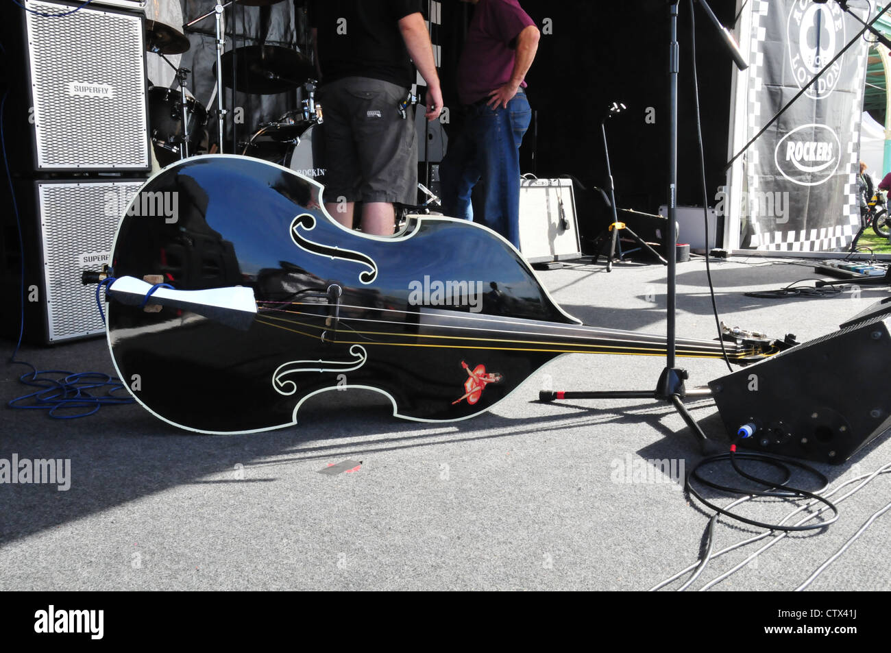 A Double Bass on stage at Brighton Stock Photo - Alamy