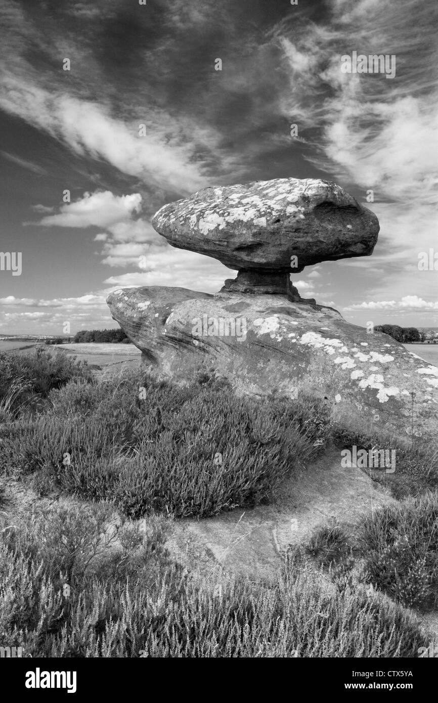 Brimham rocks brimham moor in Black and White Stock Photos & Images - Alamy