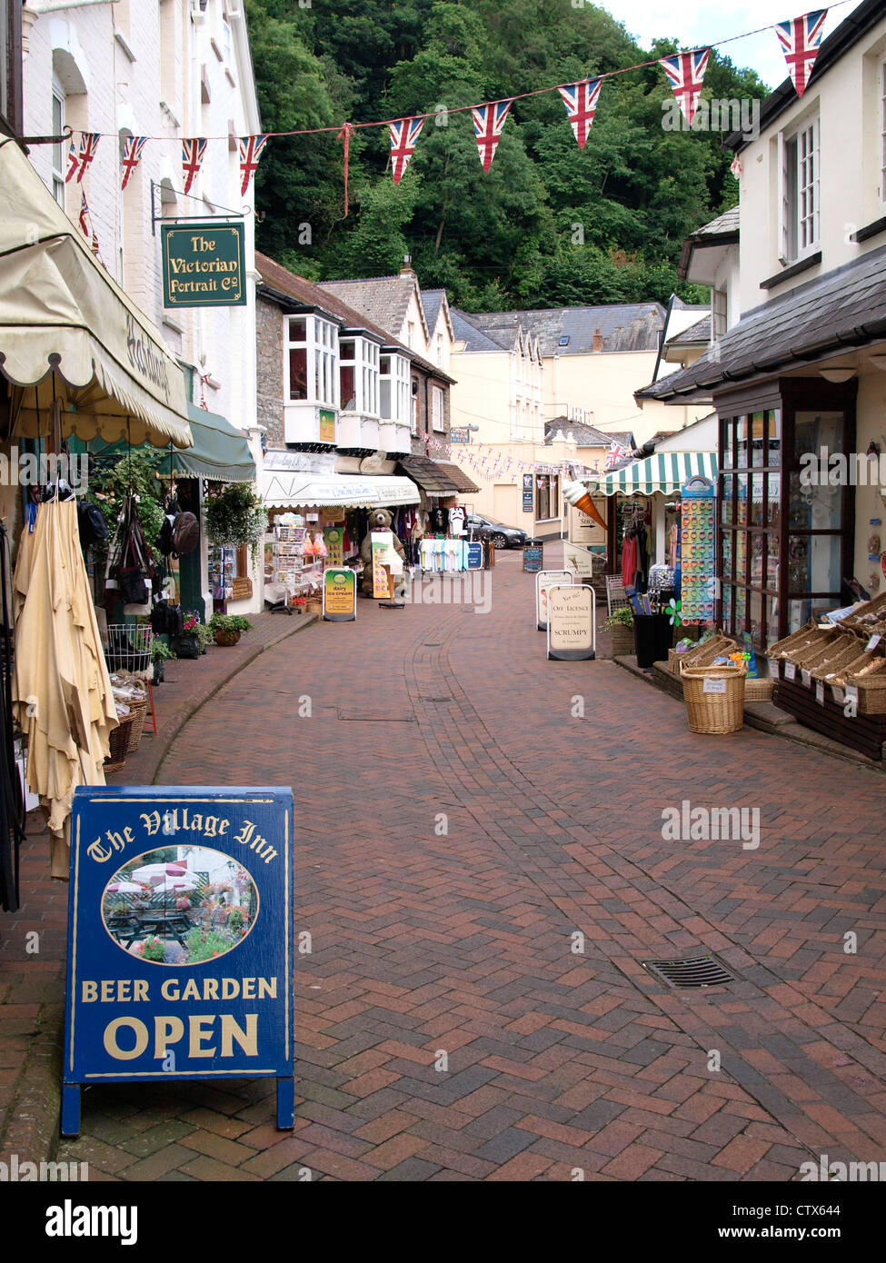 Tourist shops in Lynmouth, Exmoor, Devon, UK Stock Photo - Alamy
