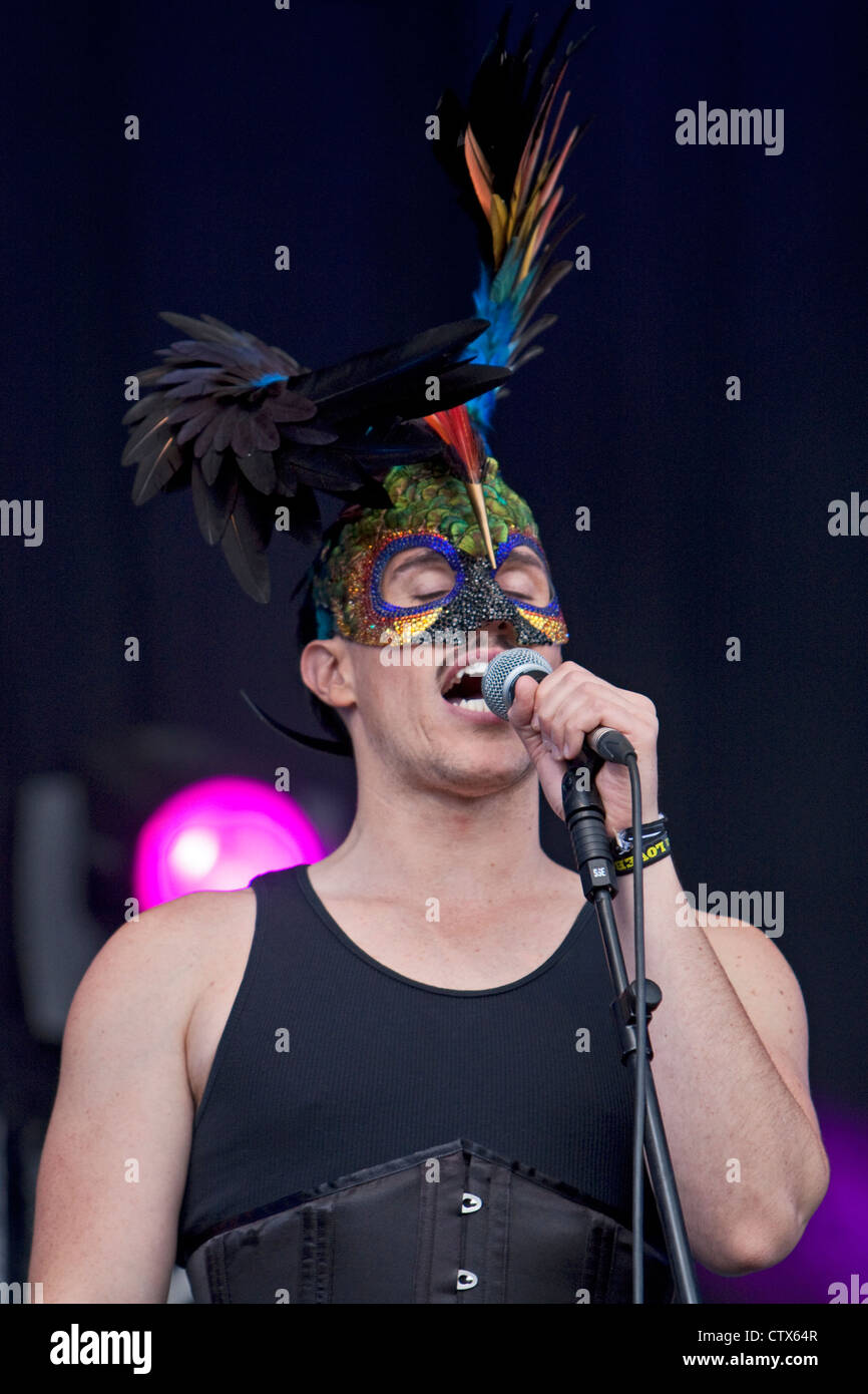 sam sparro on stage at Lovebox festival, Victoria Park, London June ...