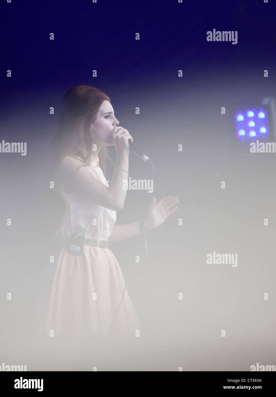 Lana del Rey on stage at Lovebox festival, Victoria Park, London June ...