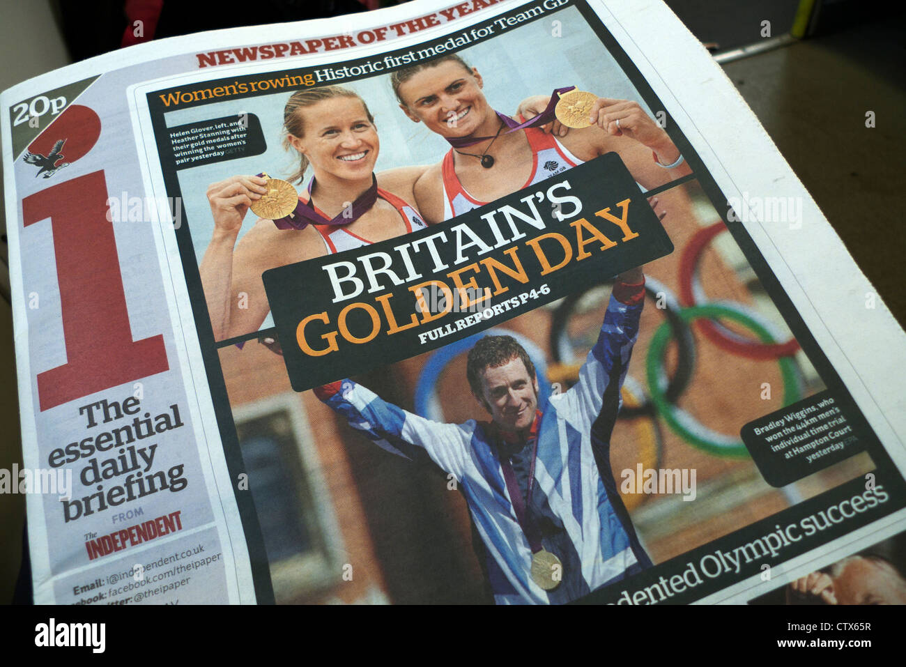 Independent newspaper headlines UK Team GB London 2012 Olympics Olympic ...