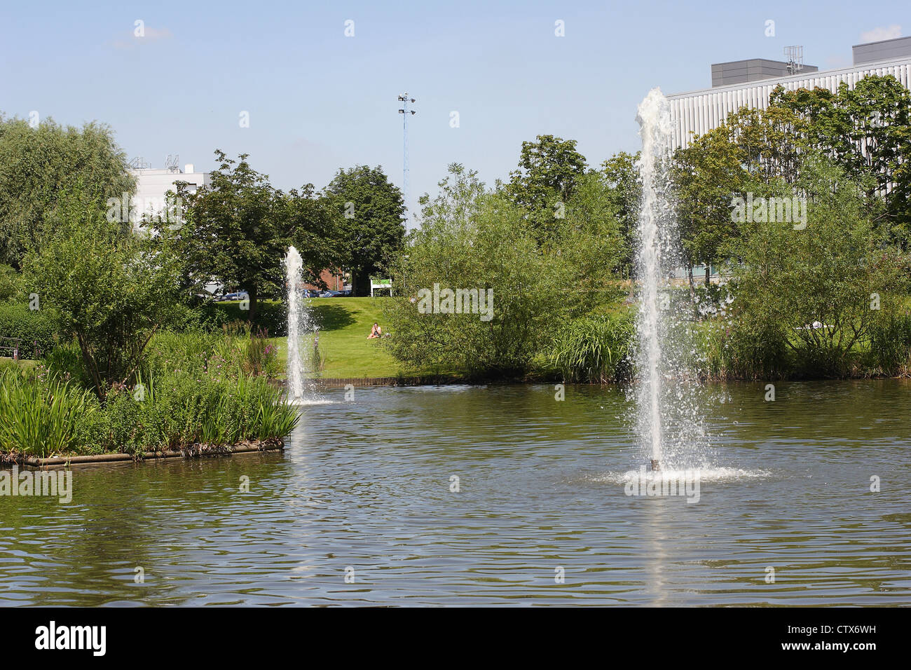 Fountains in the park at Aztec West Stock Photo - Alamy