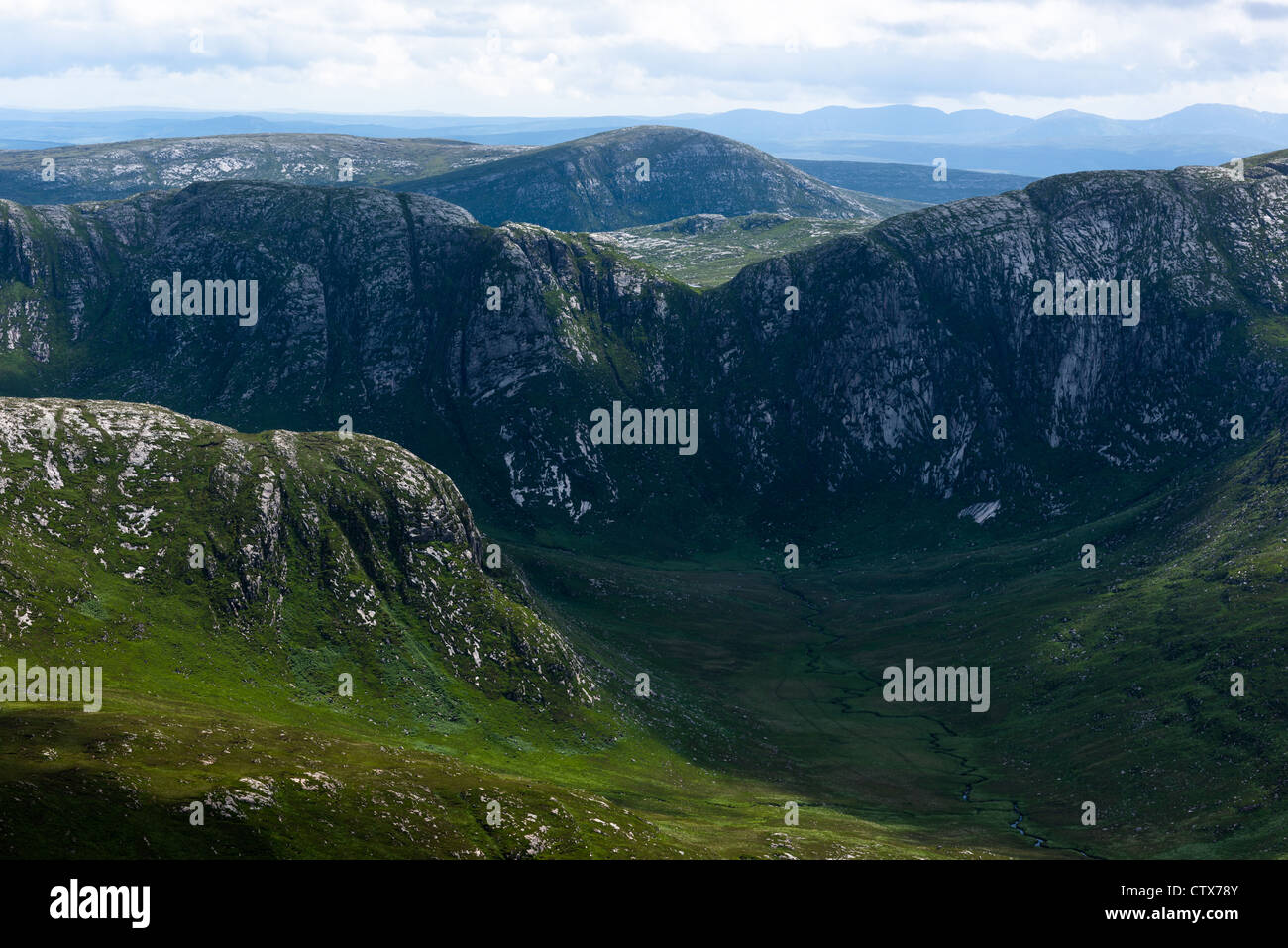 View from Mount Errigal of poison glen and Derryveagh Mountains in ...