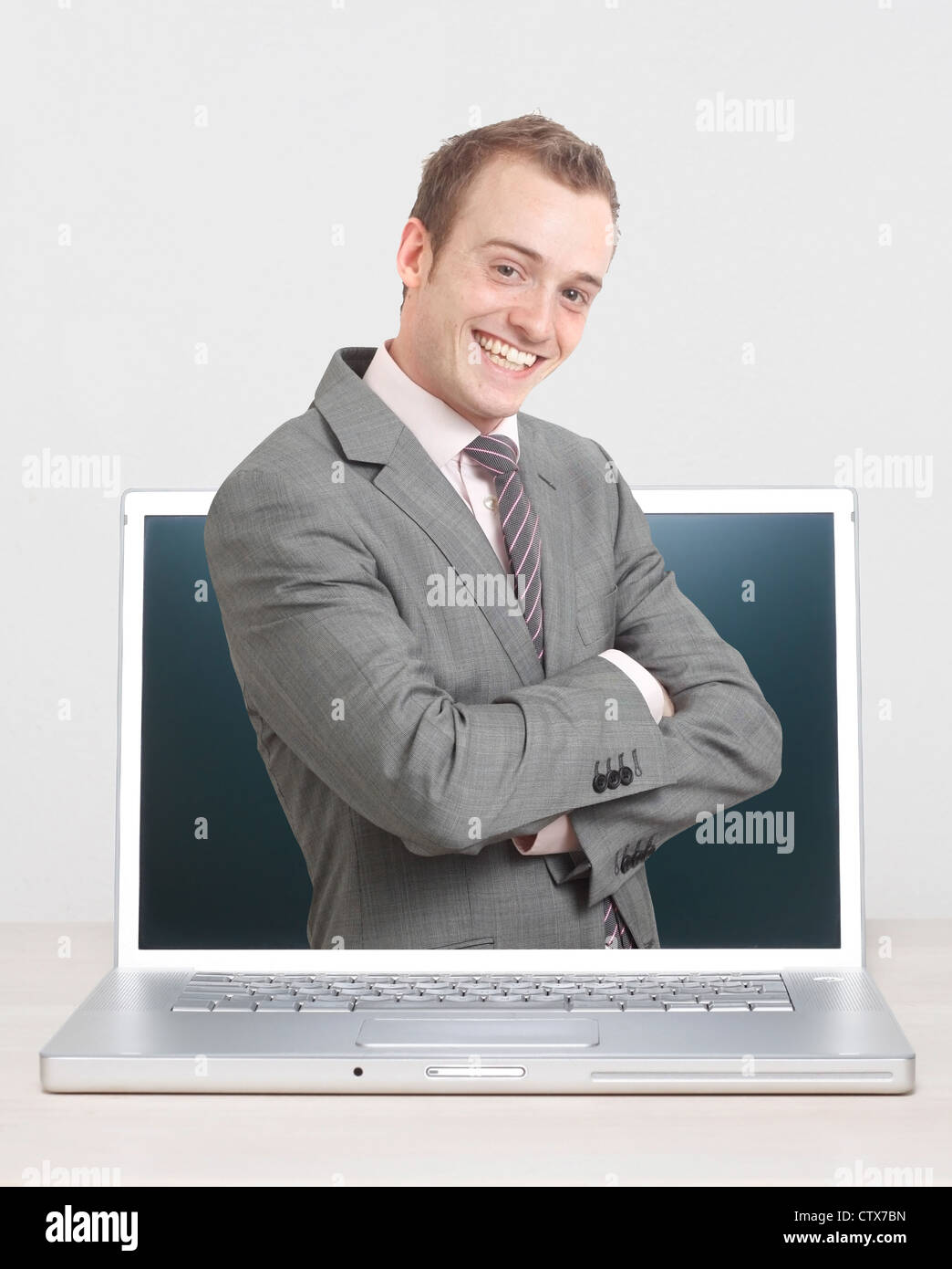 Computer smile support man hi-res stock photography and images - Alamy