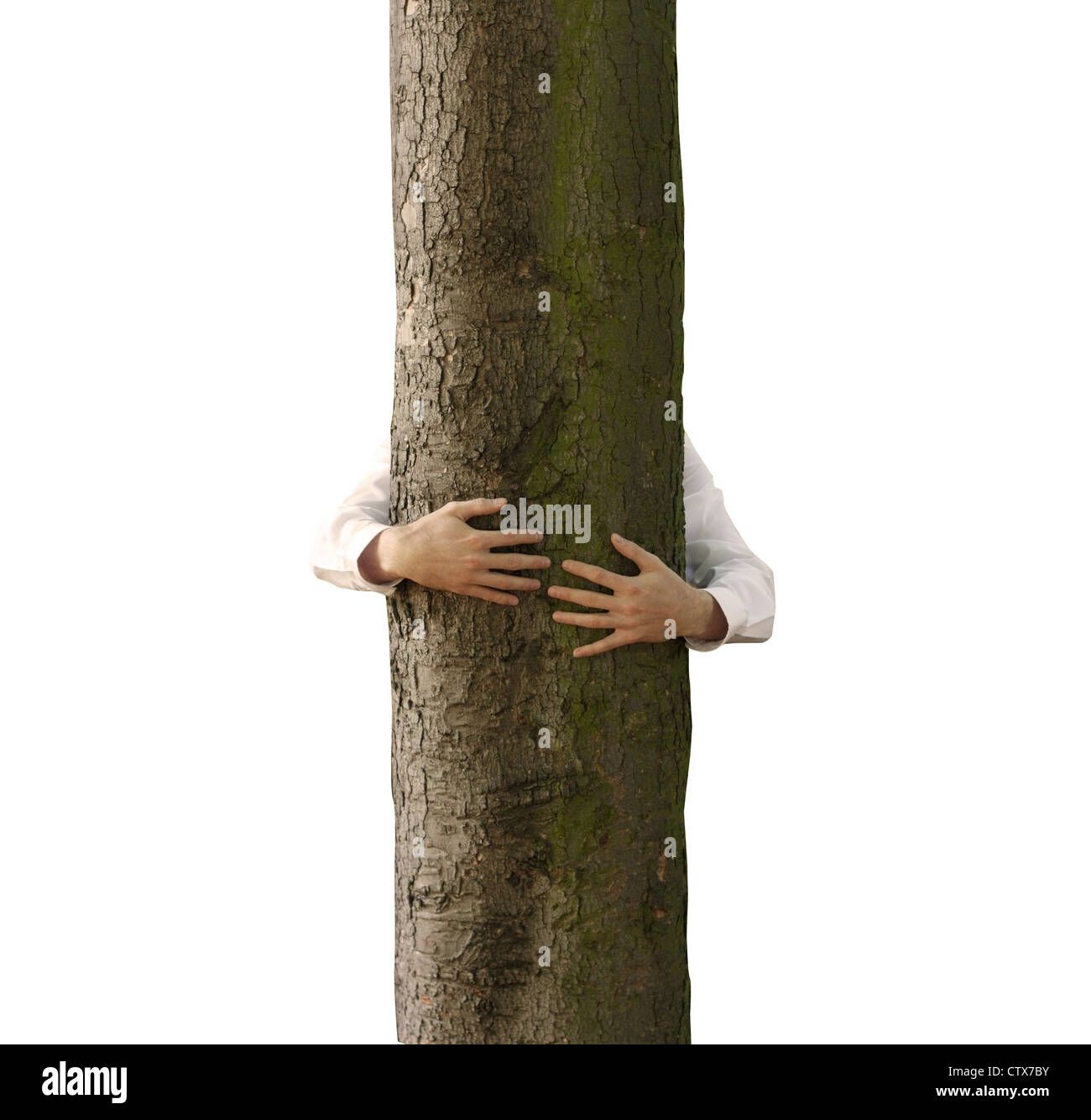 A man hugging a tree Stock Photo - Alamy