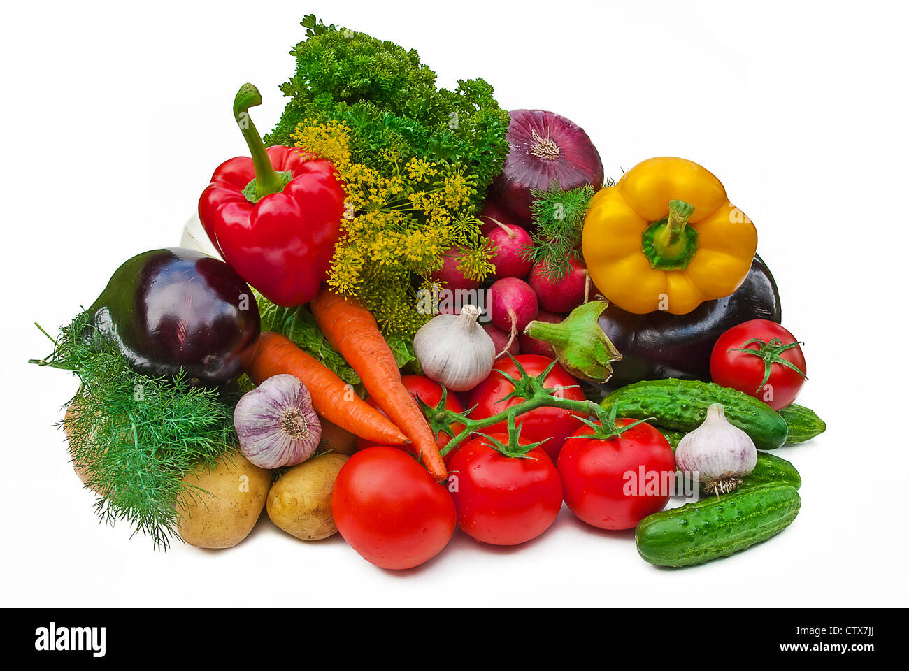 Group of vegetables isolated over white Stock Photo - Alamy