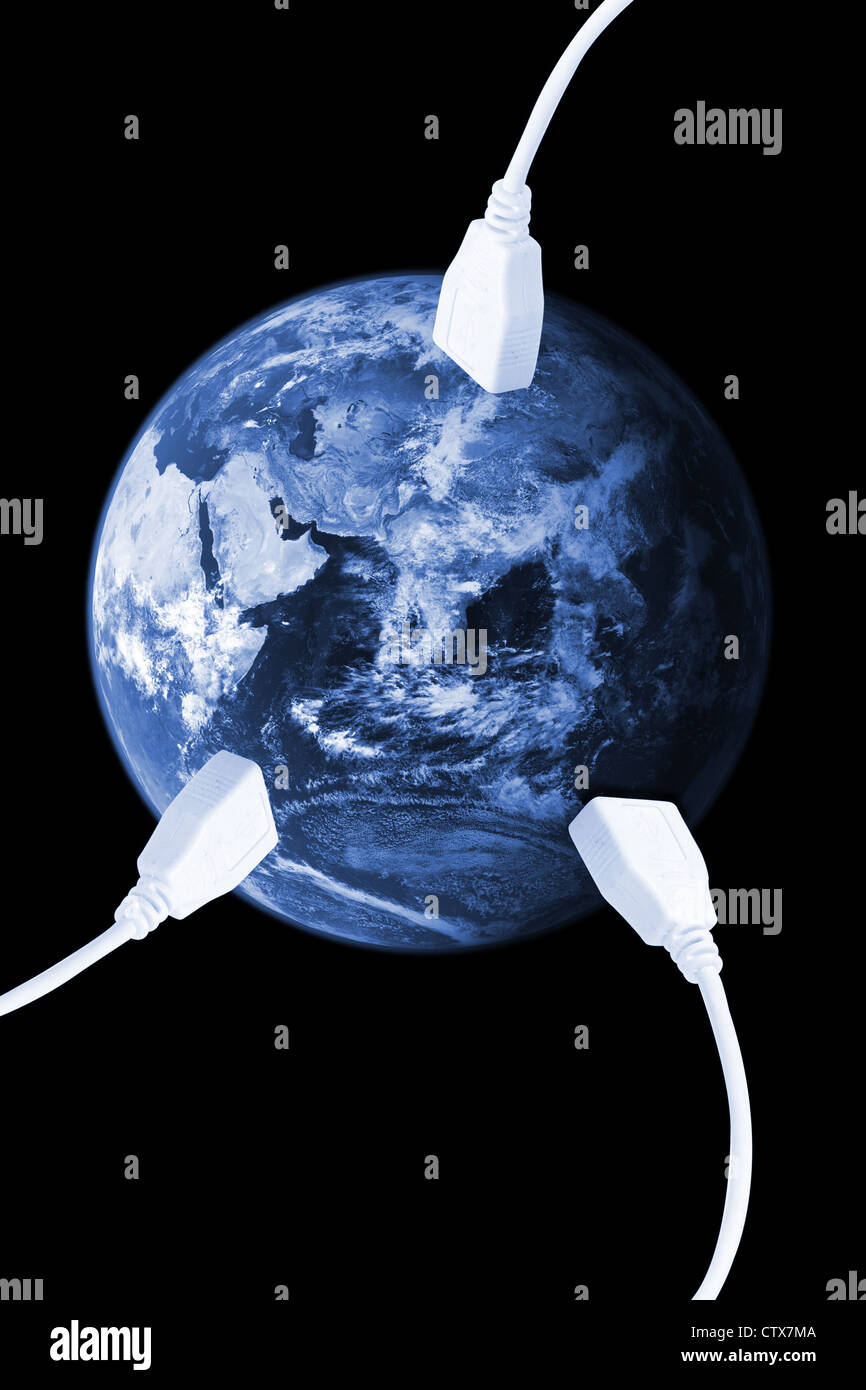 USB plugs connecting the world Stock Photo - Alamy
