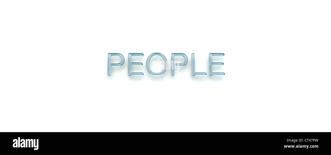 3D Key Word "PEOPLE" Glass Style Stock Photo - Alamy