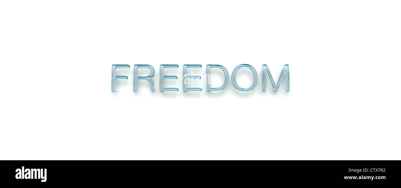 3D Key Word "FREEDOM" Glass Style Stock Photo - Alamy