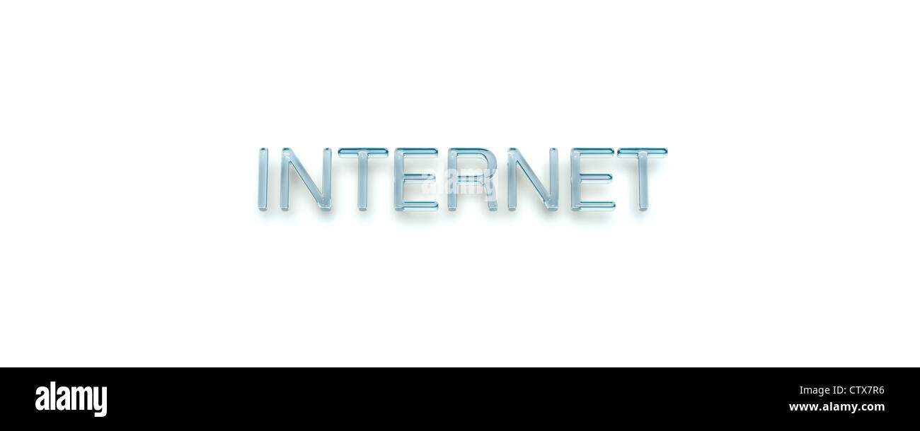 3D Key Word "INTERNET" Glass Style Stock Photo - Alamy
