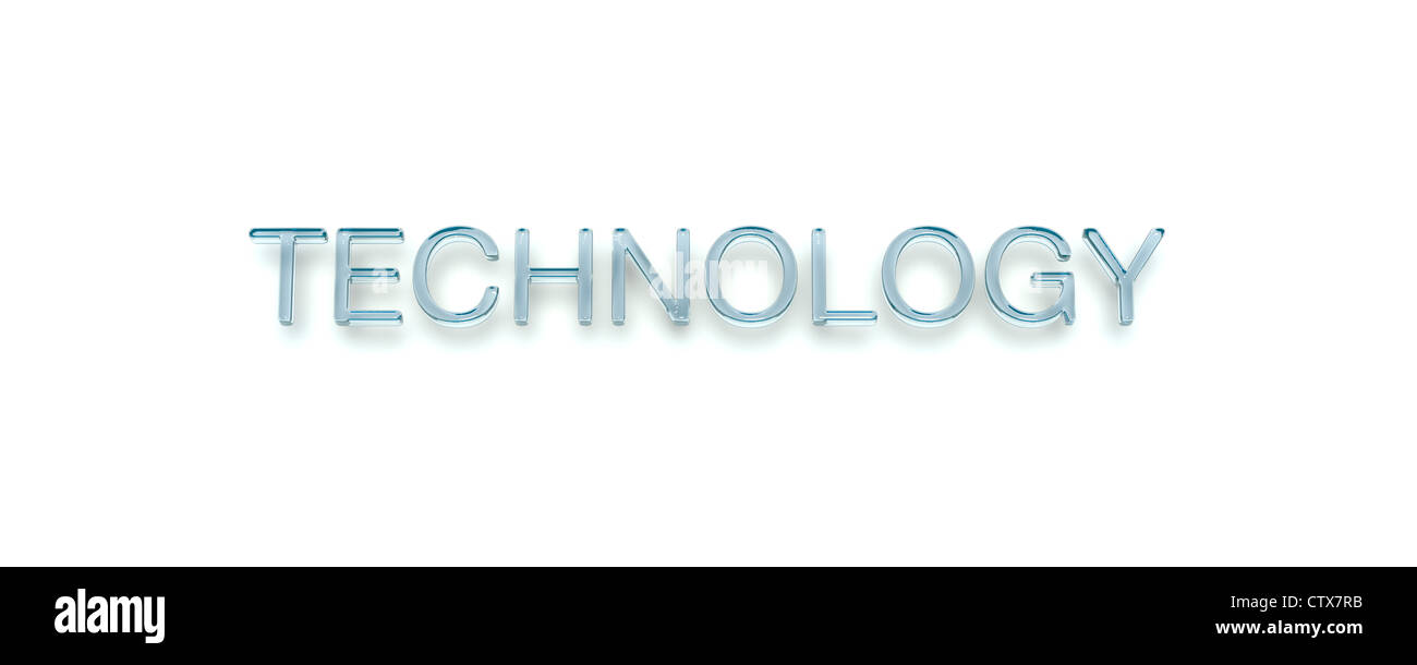 3D Key Word "TECHNOLOGY" Glass Style Stock Photo - Alamy