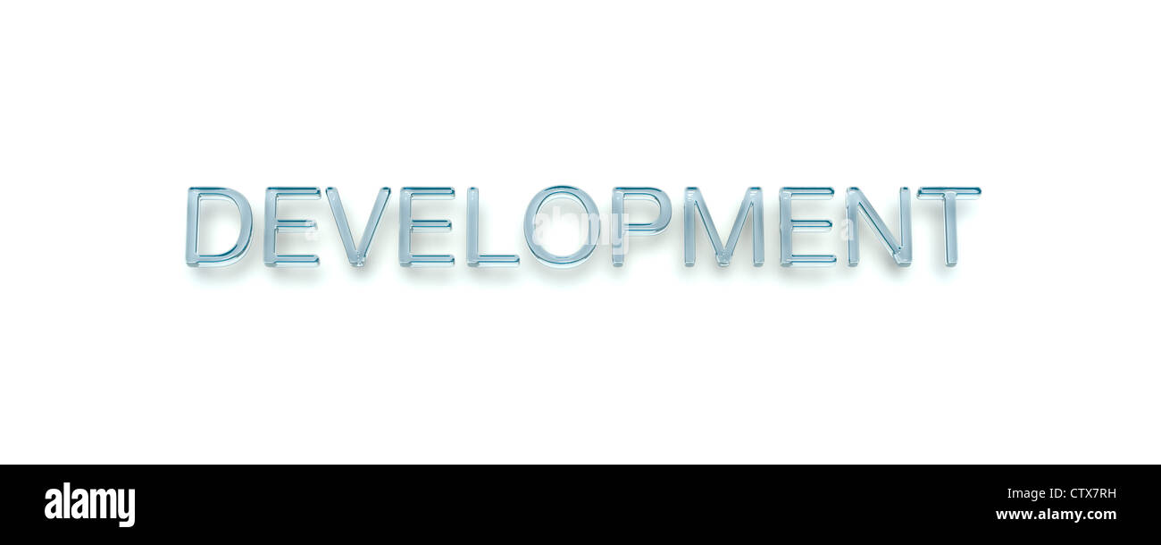 3D Key Word "DEVELOPMENT" Glass Style Stock Photo - Alamy