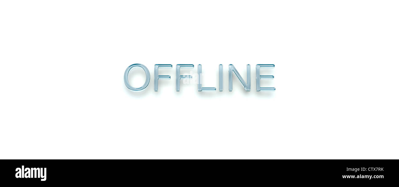 3D Key Word "OFFLINE" Glass Style Stock Photo - Alamy