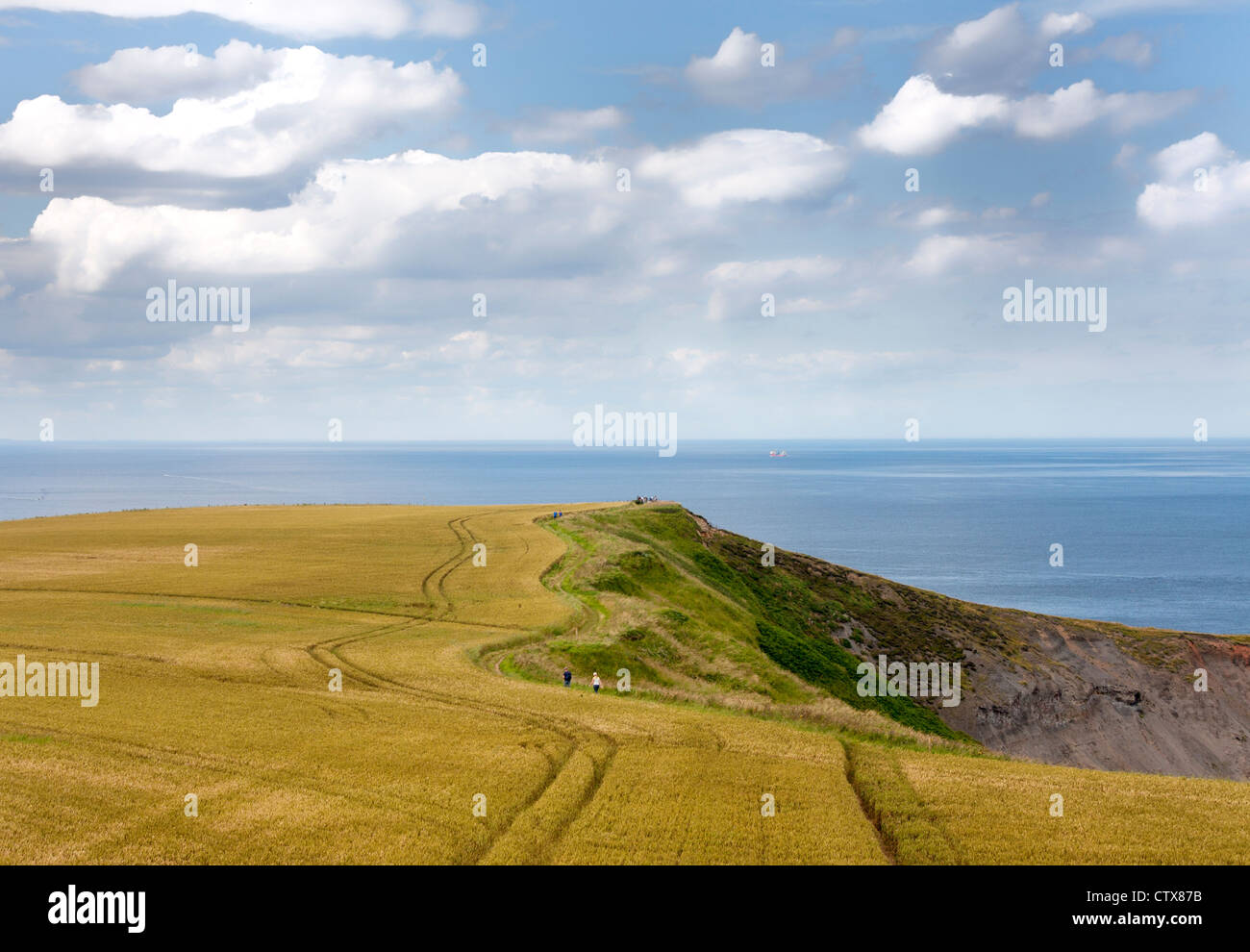 Walkers in the distance on the Cleveland Way walk Stock Photo - Alamy