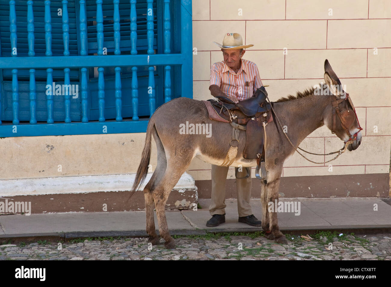 Man with Donkey, Trinidad, Cuba Stock Photo - Alamy