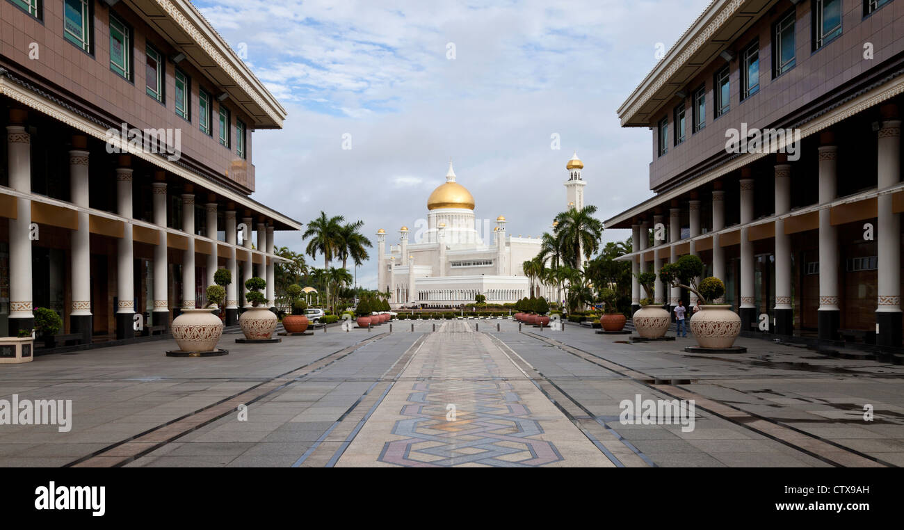 Bandar Seri Begawan city centre with the Omar Ali Saifuddien Mosque in ...