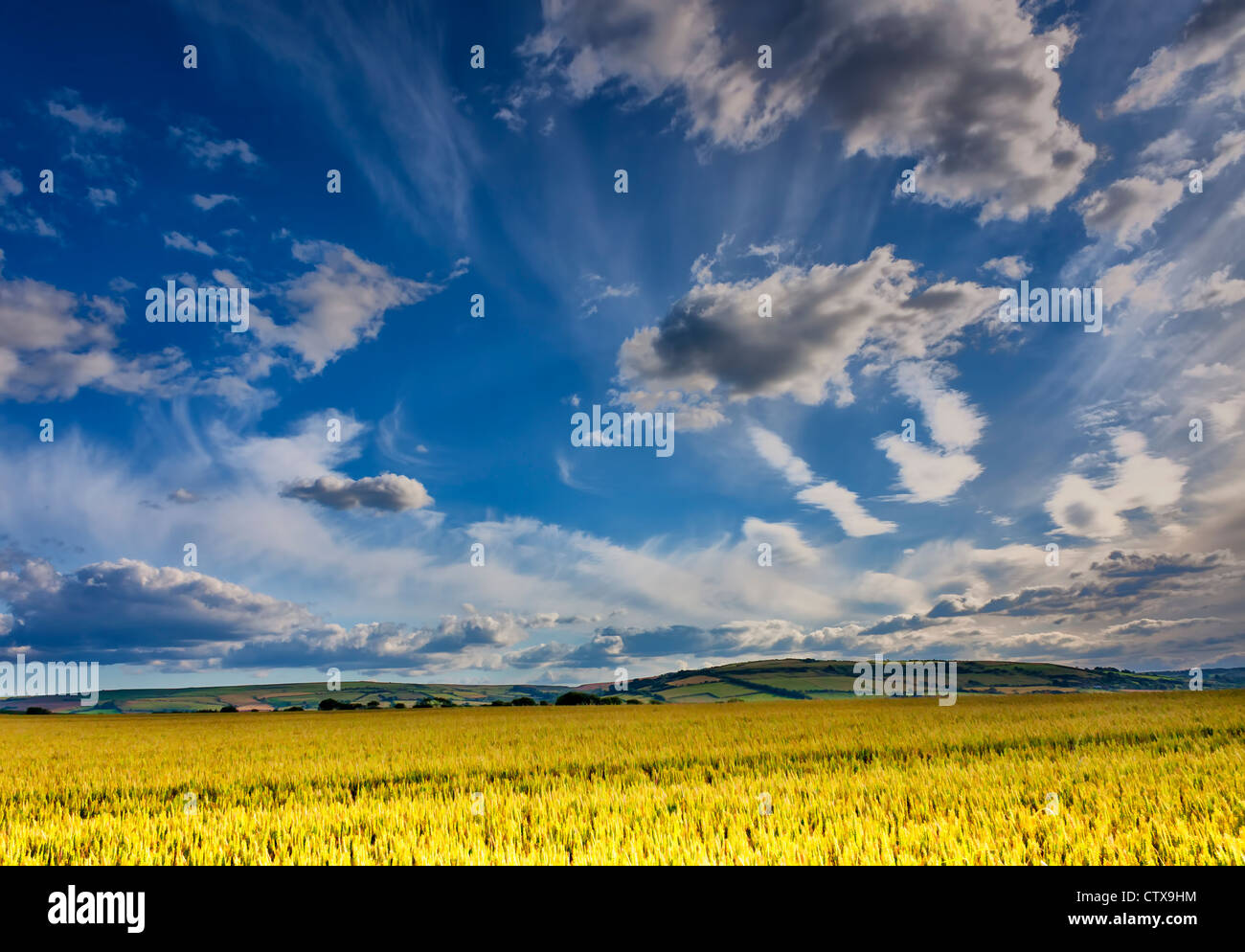 Countryside scene with dramatic clouds and sky Stock Photo - Alamy