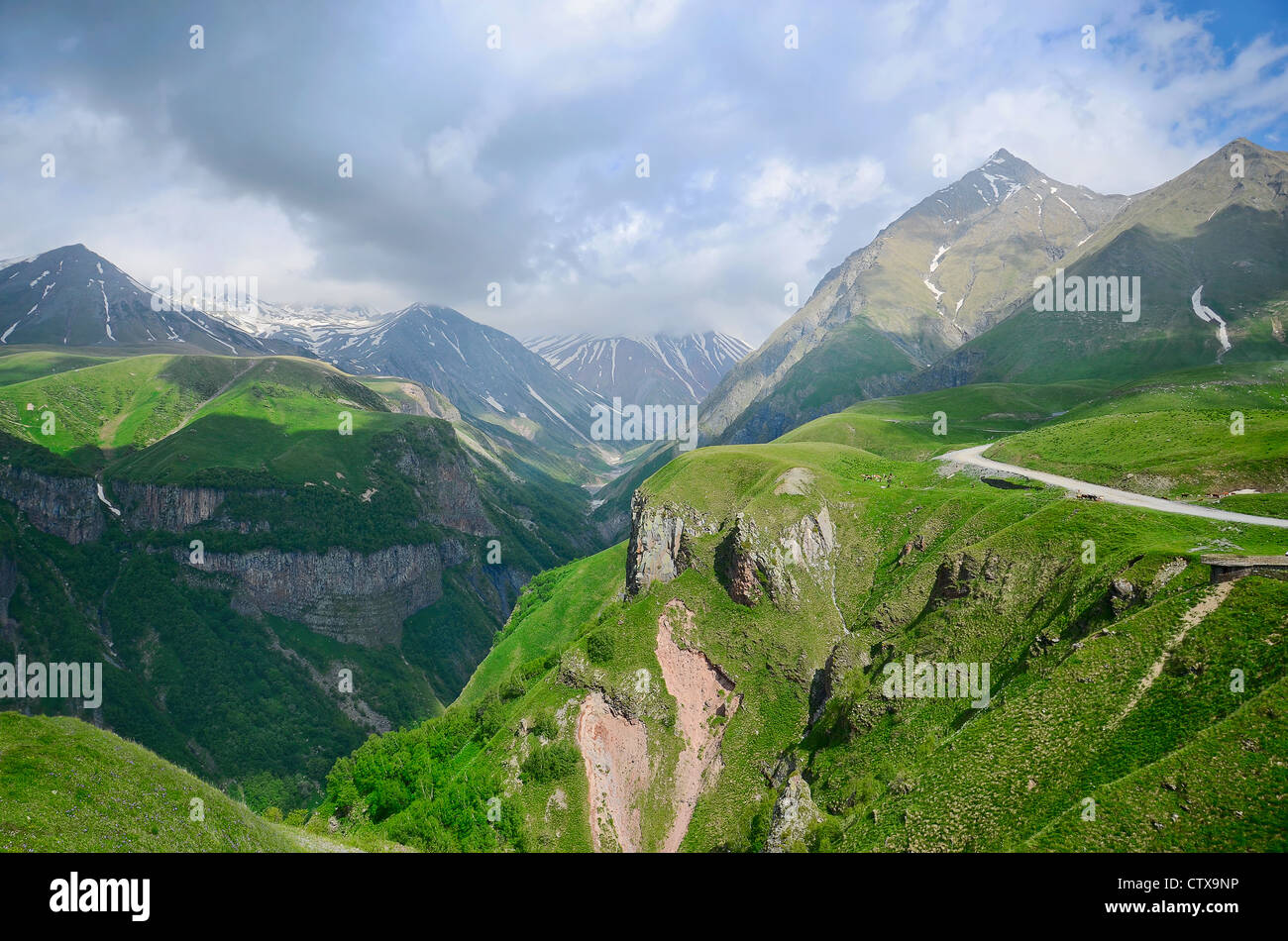 Caucasus mountains. Georgian Military Road. Georgia Stock Photo - Alamy