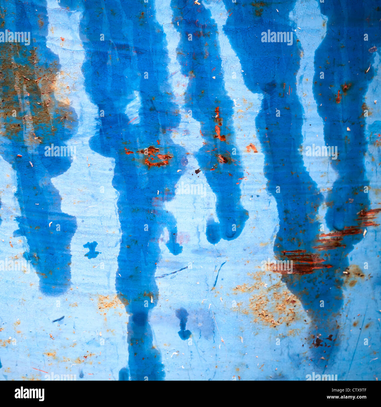 Detailed rusted painted wet metal surface abstract background texture ...