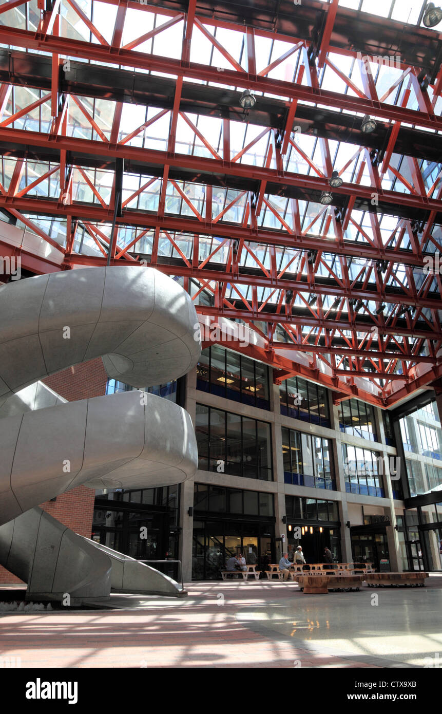 Atrium at Woodwards redeveloped site in downtown Vancouver, BC, Canada ...