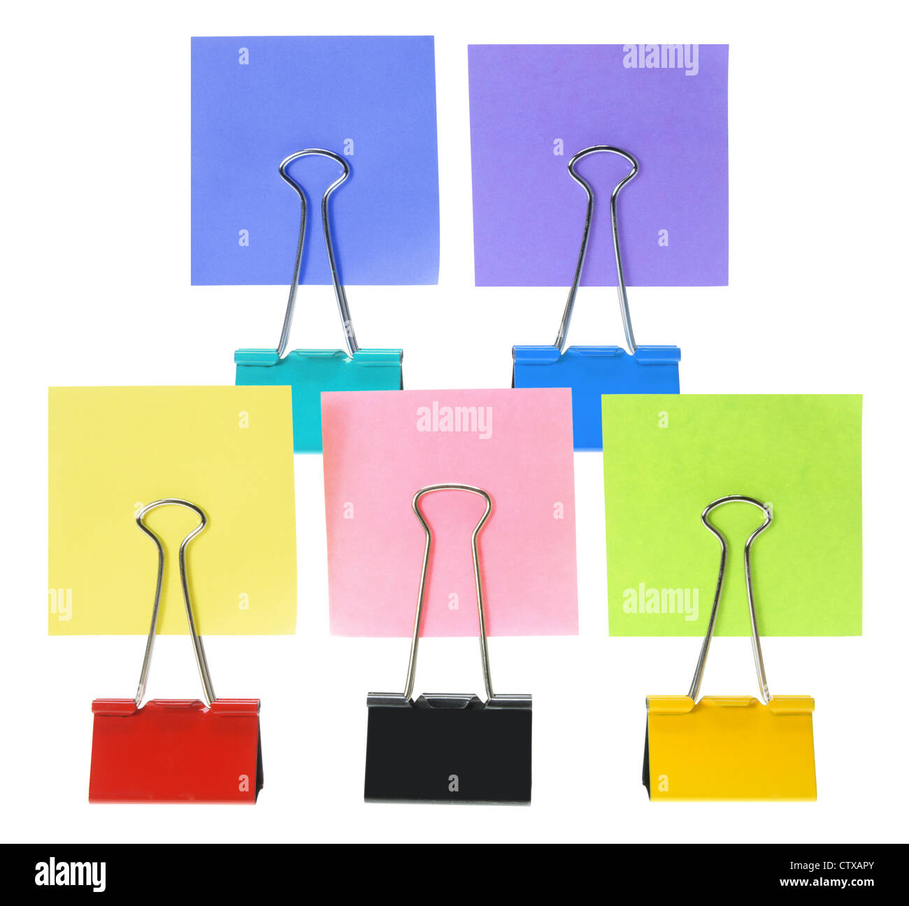 Adhesive Note Papers and Paper Clips Stock Photo - Alamy