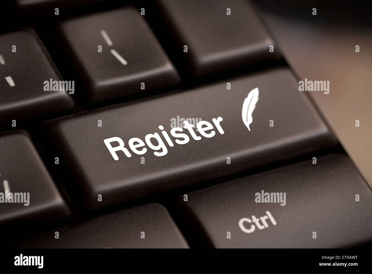 Closeup of register key in a modern keyboard Stock Photo - Alamy