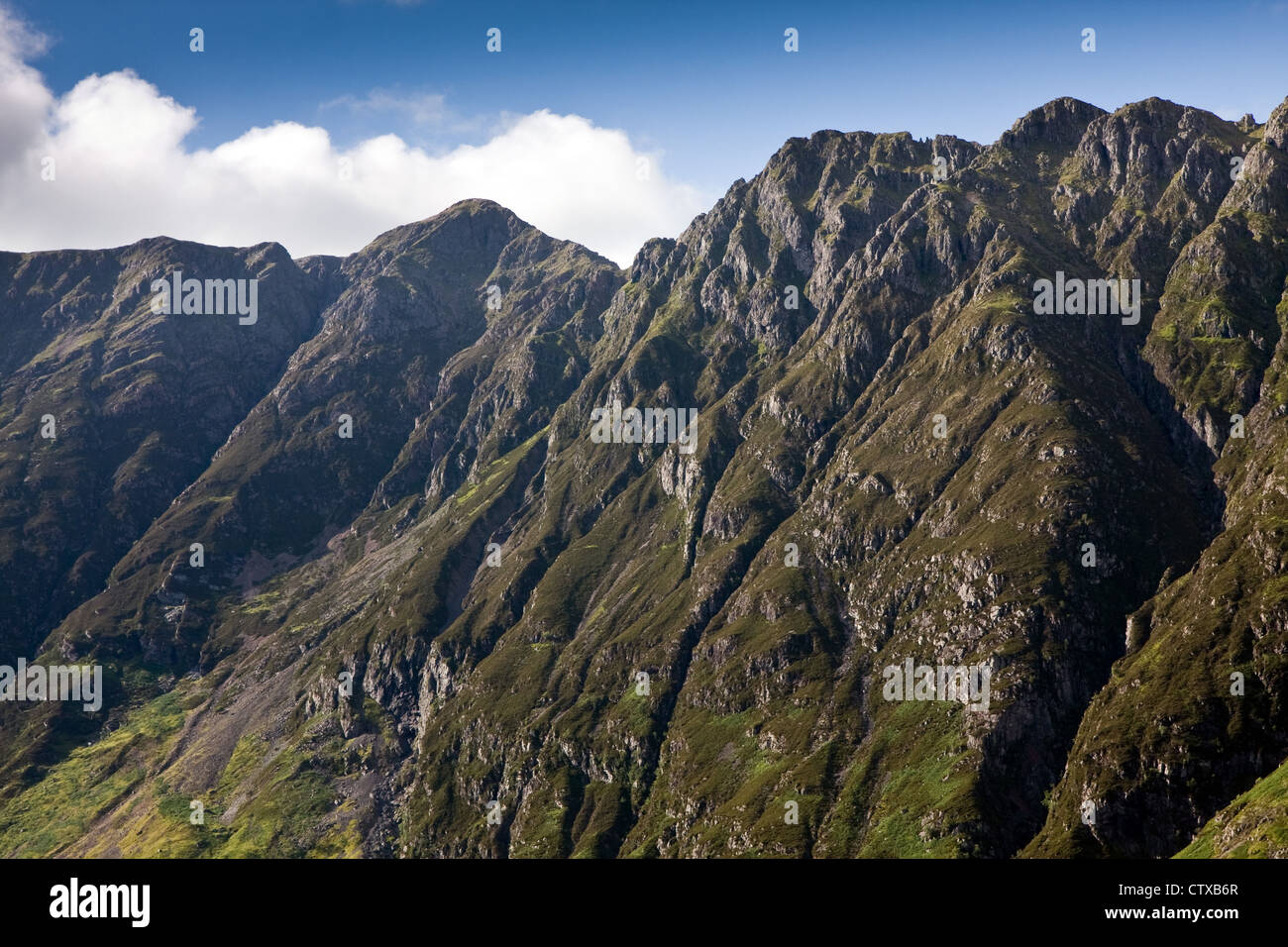 Aonach Eagach, the ridge running down the north side of Glencoe Stock ...