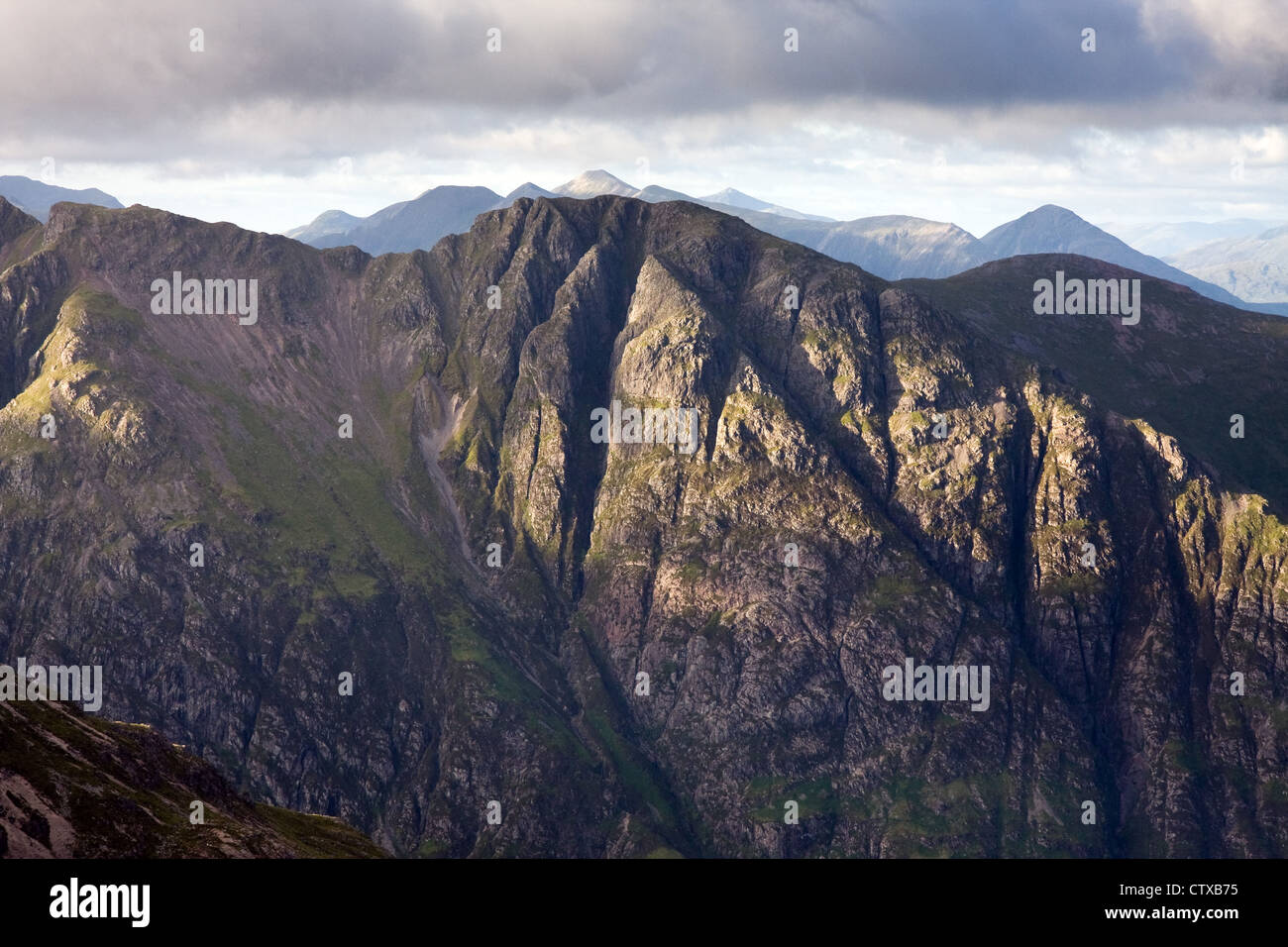 Aonach Eagach, the ridge running down the north side of Glencoe, with ...
