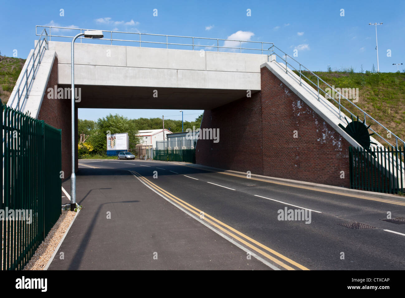 The new bridge over Cow Lane in Reading opened in January 2012, part of ...