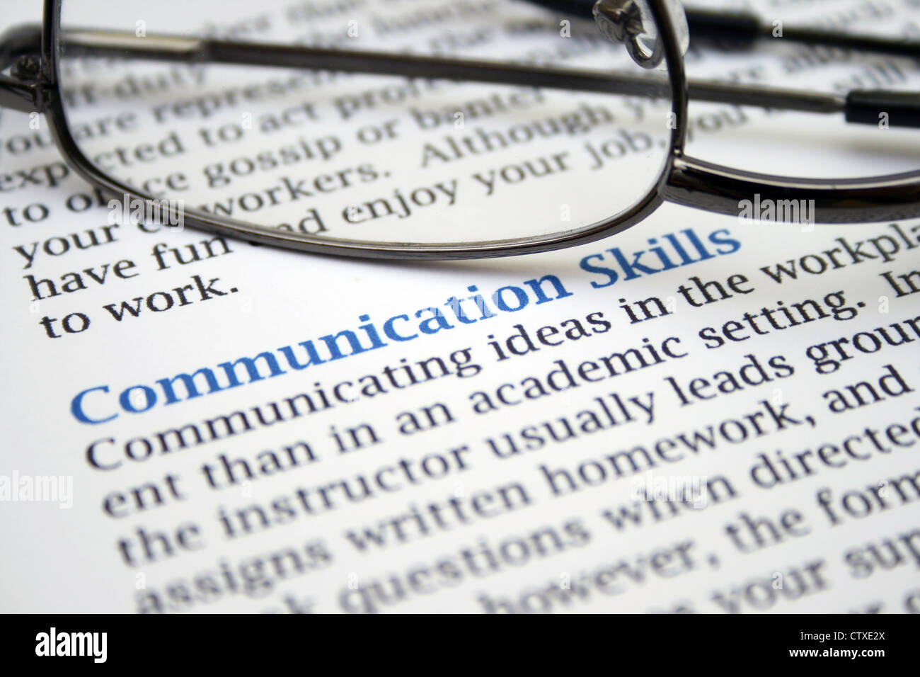 Communication skills article Stock Photo - Alamy