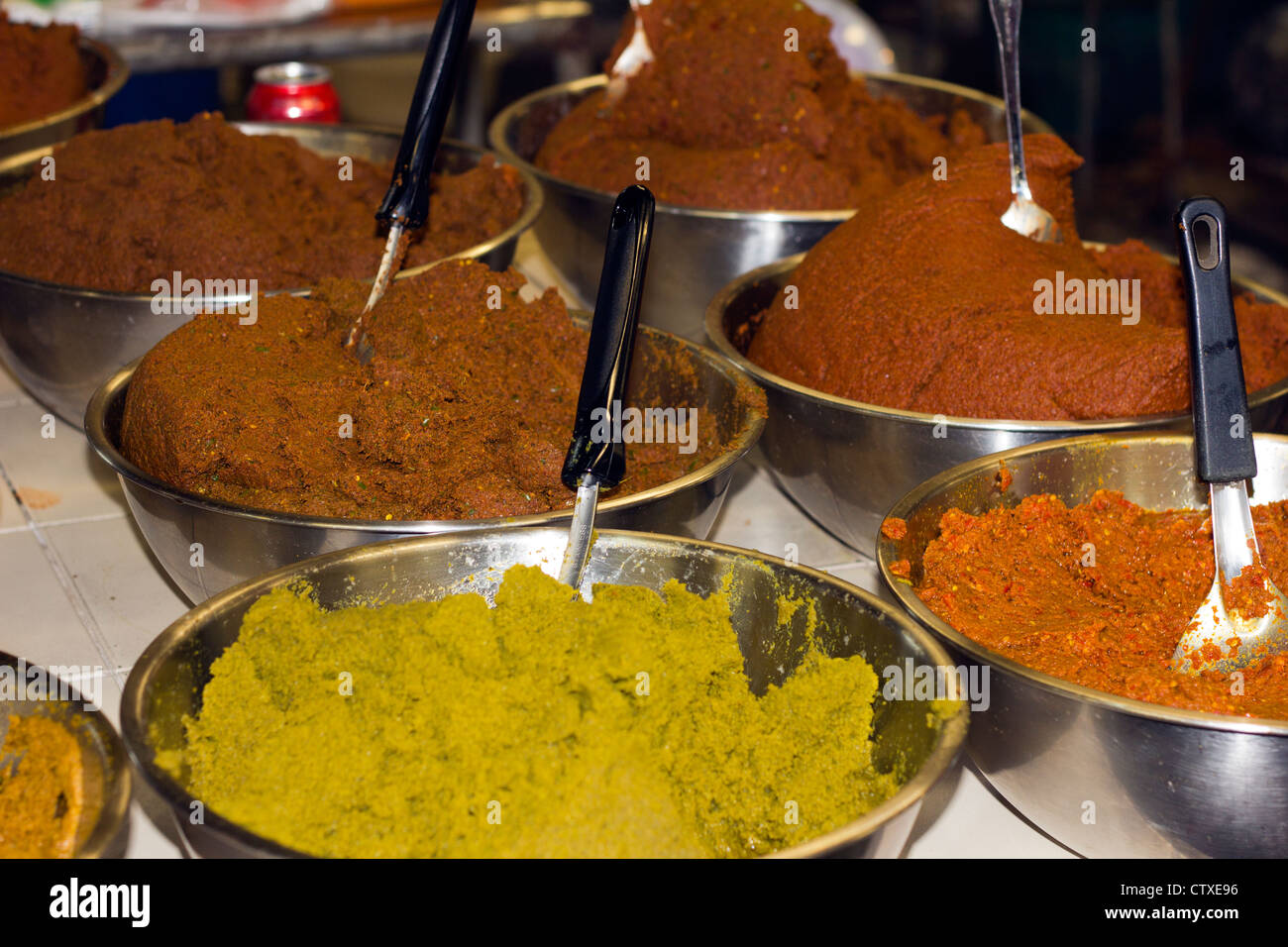 Spices on a market stall, Phuket, Thailnd Stock Photo - Alamy
