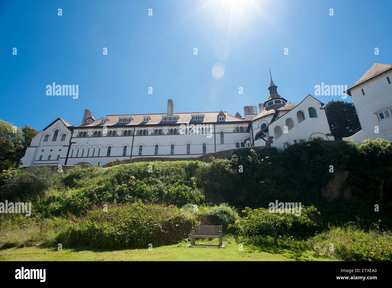 Caldey Abbey, on Caldey Island, near Tenby, Pembrokeshire, Wales Stock ...