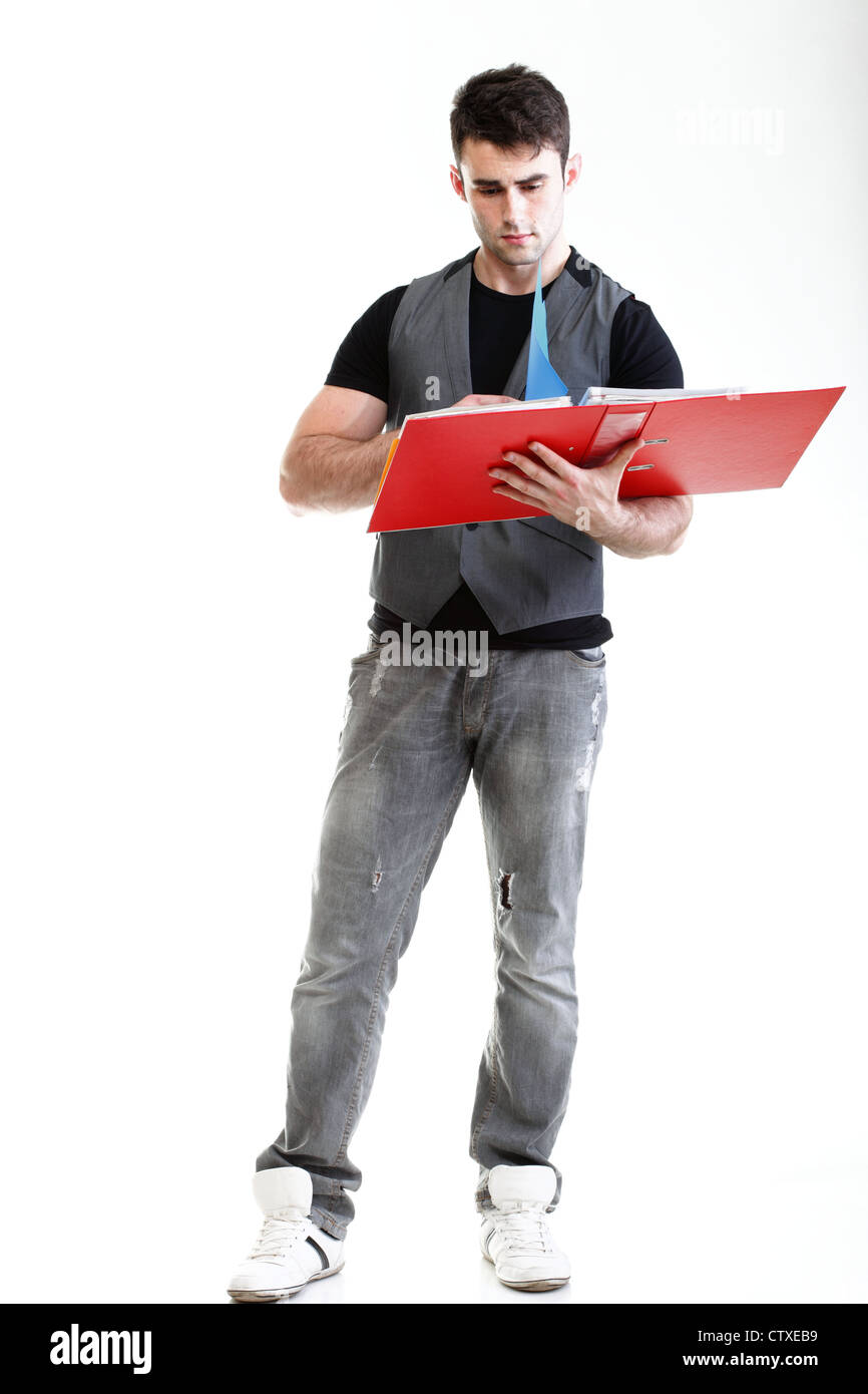 Portrait of young, successful, happy male student. Isolated on white ... Portrait of young, successful, happy male student. Isolated on white ...