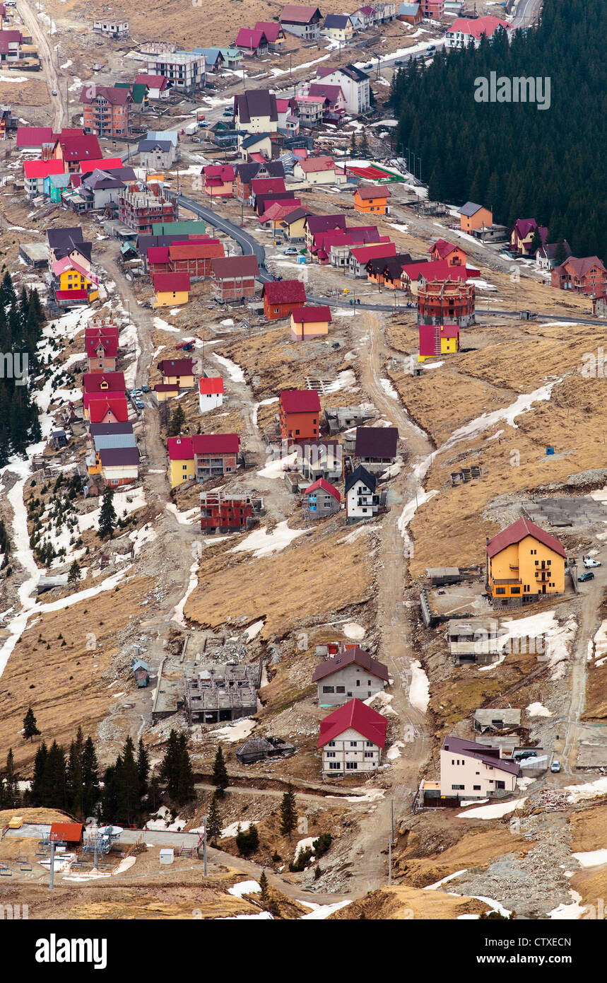 Aerial view of a resort in construction on a mountain Stock Photo - Alamy