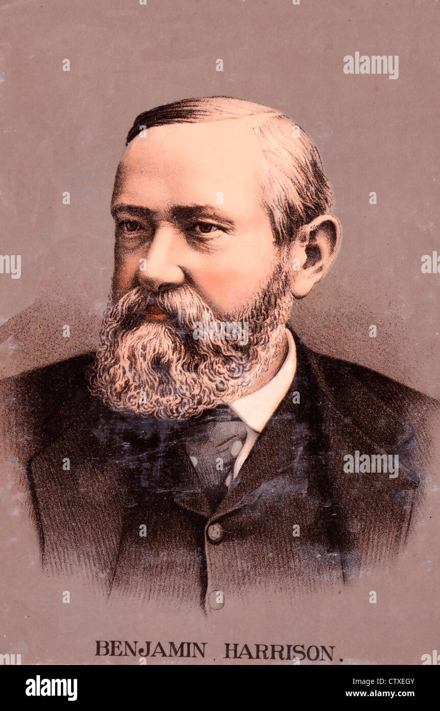 USA President Benjamin Harrison, circa 1893 Stock Photo - Alamy