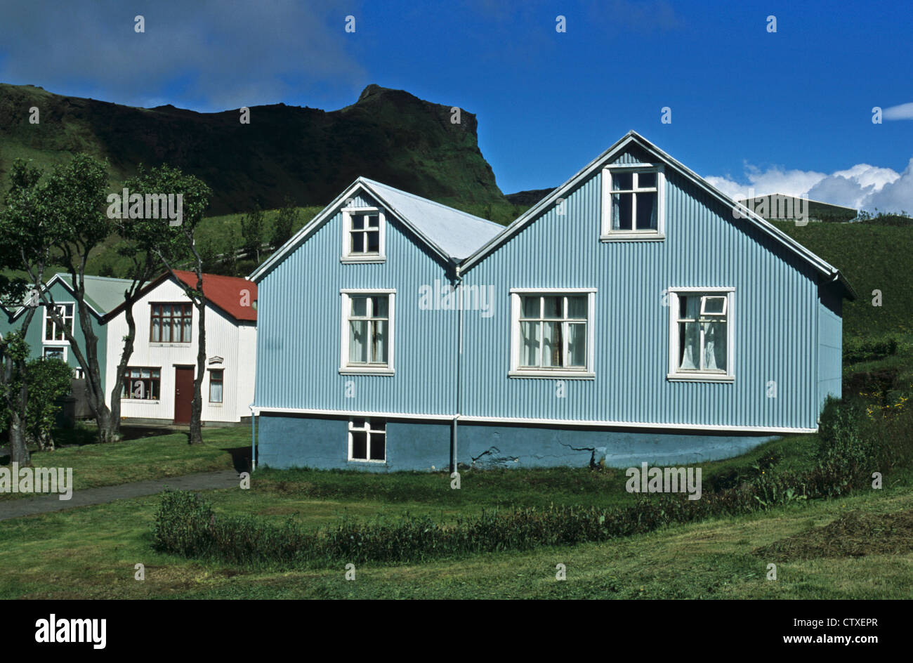 Corrugated iron houses, Vik, Iceland Stock Photo - Alamy