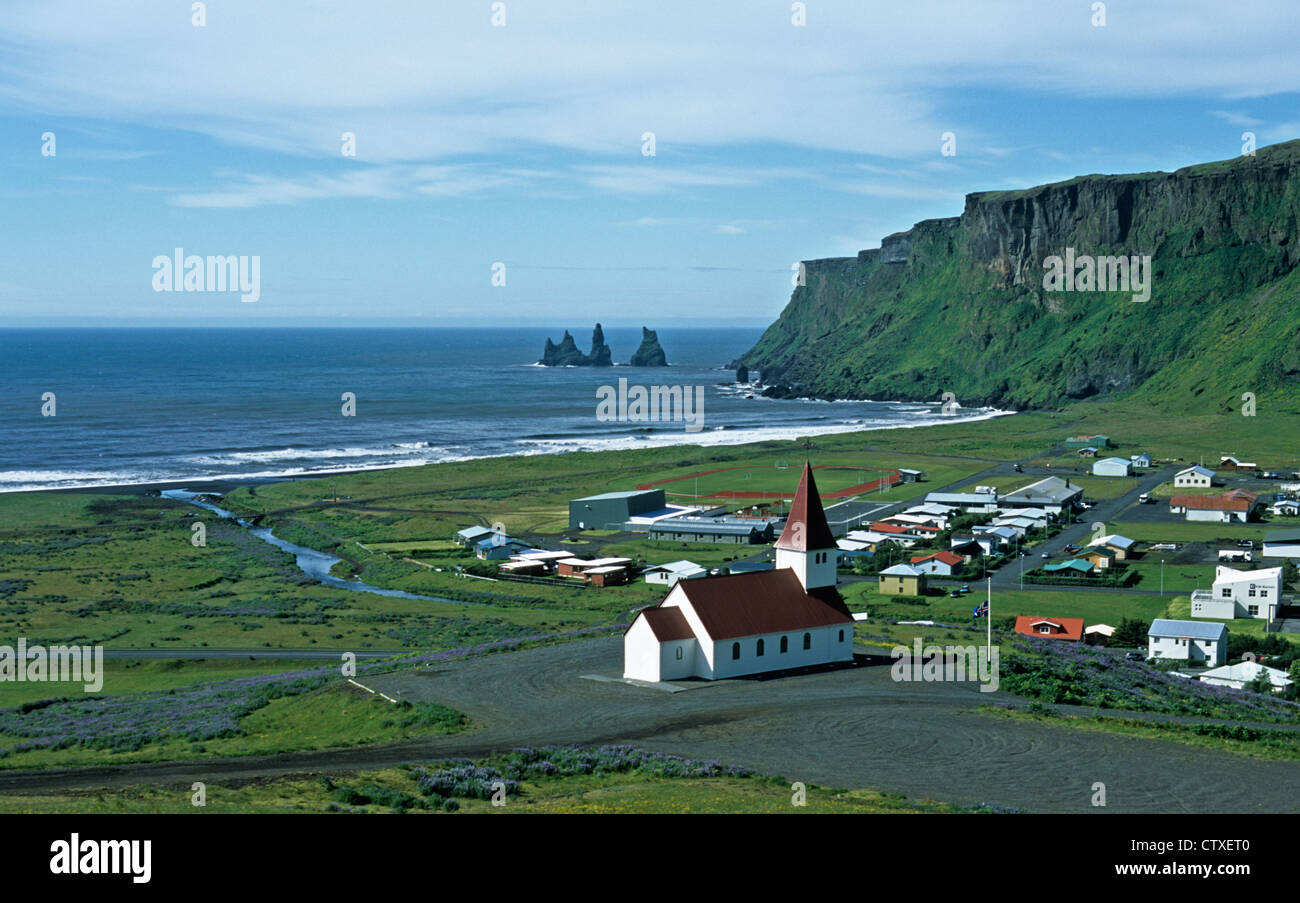 Aerial view of Vik, Iceland Stock Photo - Alamy