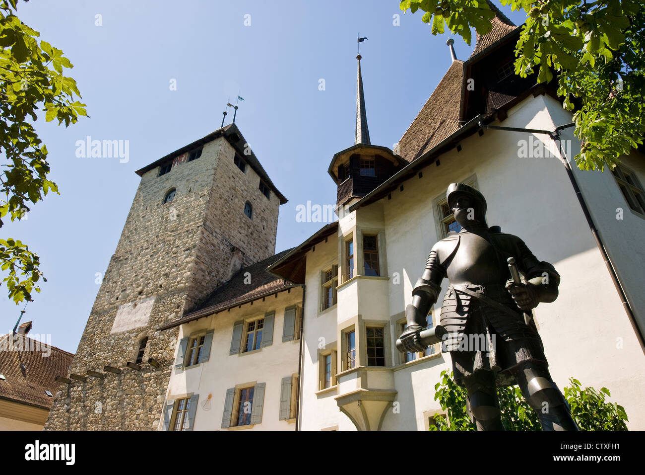 Switzerland, Canton Bern, Spiez, medieval castle Stock Photo - Alamy