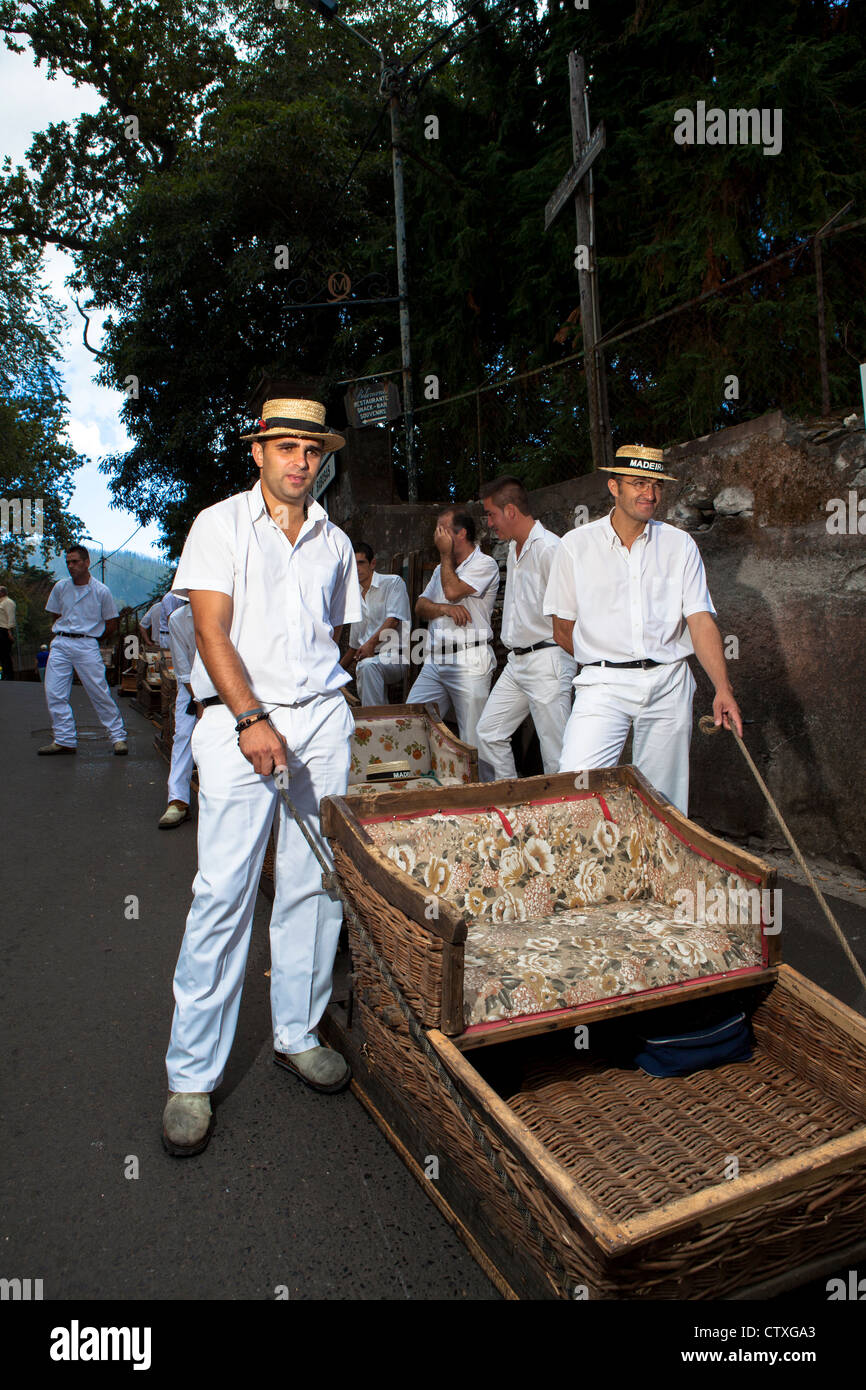 Basket sledges ride Funchal Madeira Portugal Stock Photo - Alamy