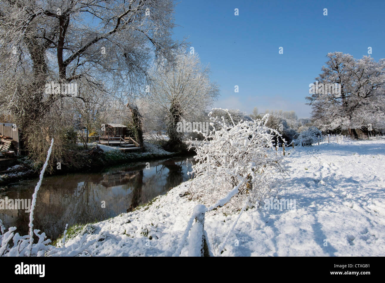 snowy winter scene Stock Photo - Alamy
