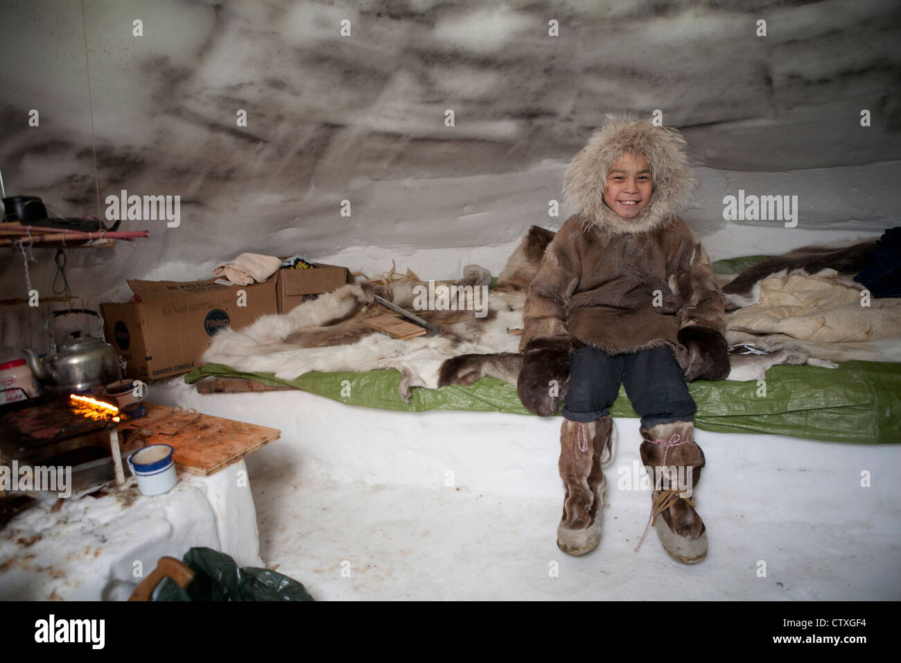 Inuit boy on the North Pole Stock Photo - Alamy