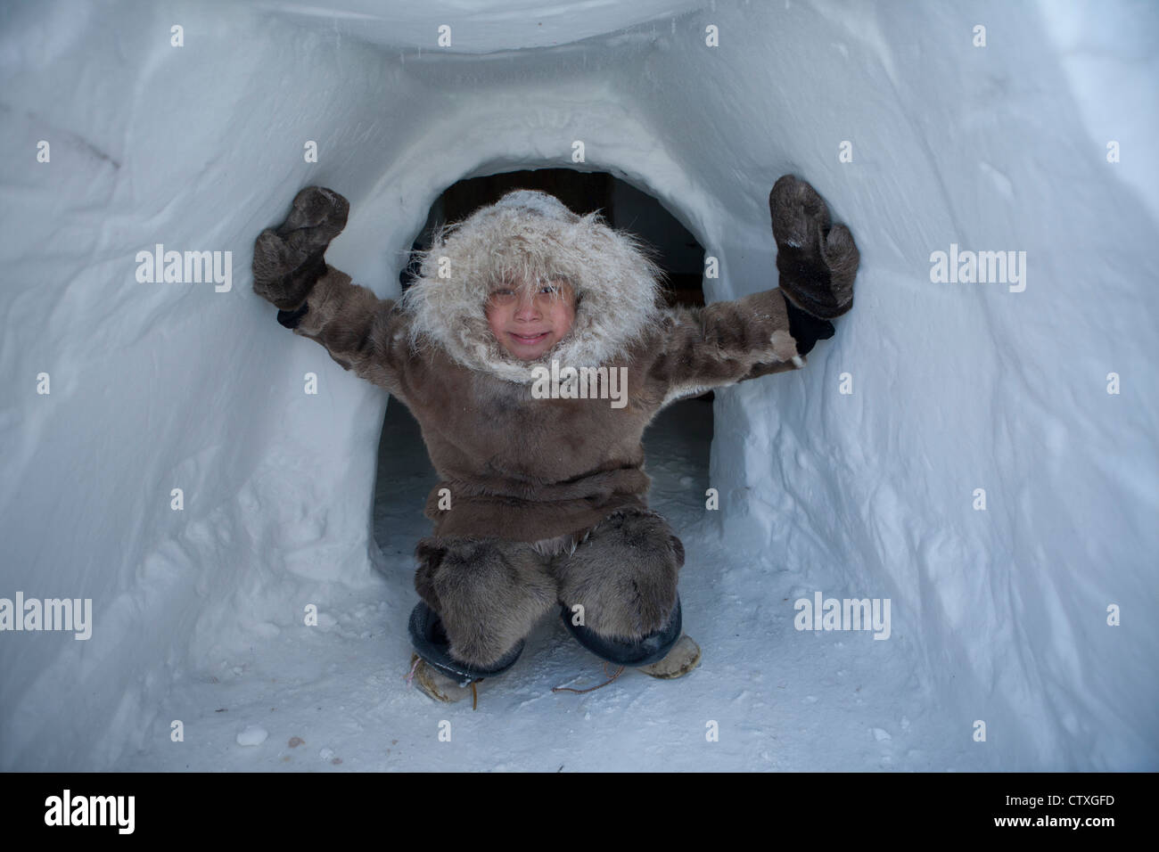 Inuit boy on the North Pole Stock Photo - Alamy