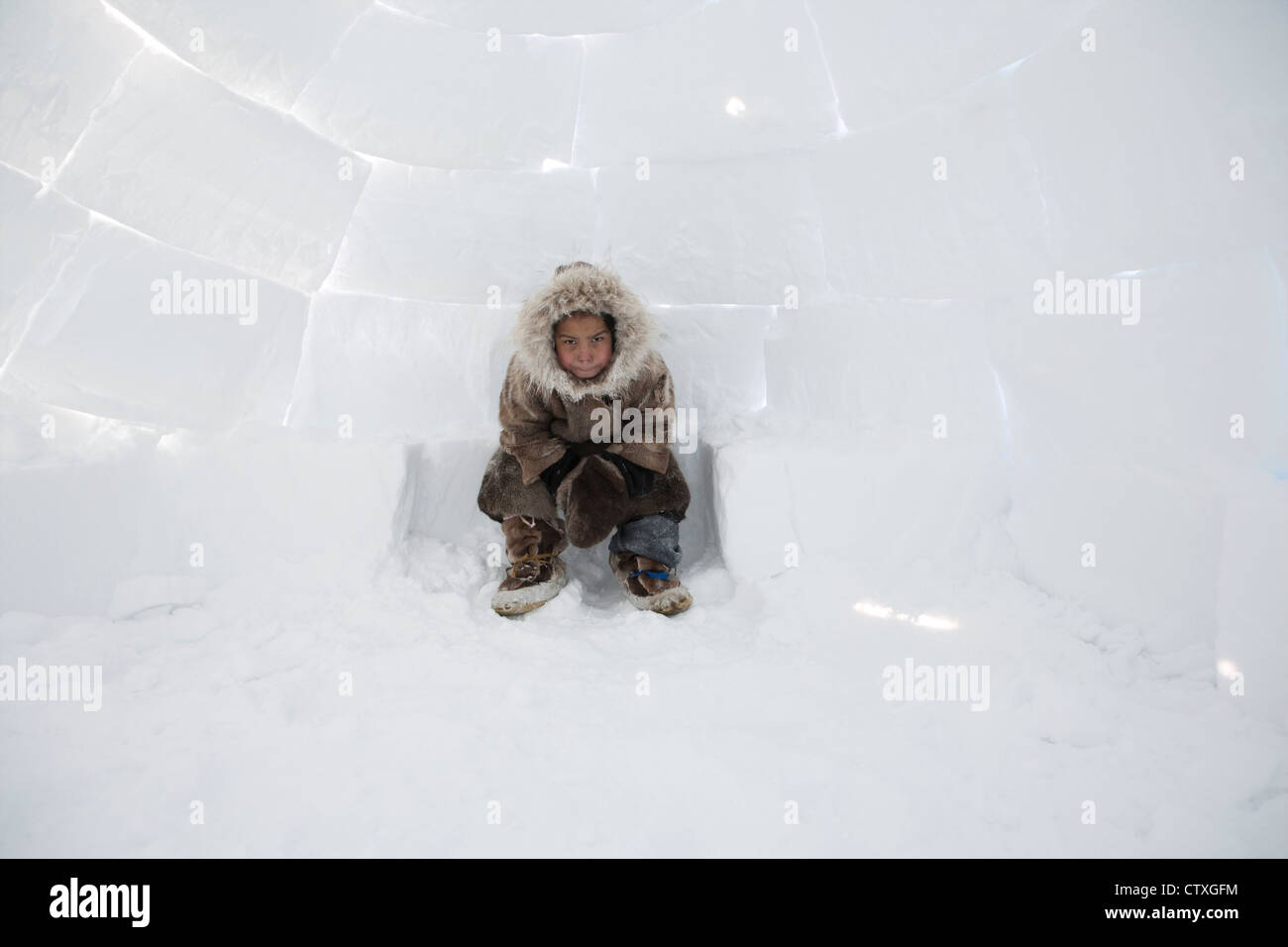 Inuit boy on the North Pole Stock Photo - Alamy