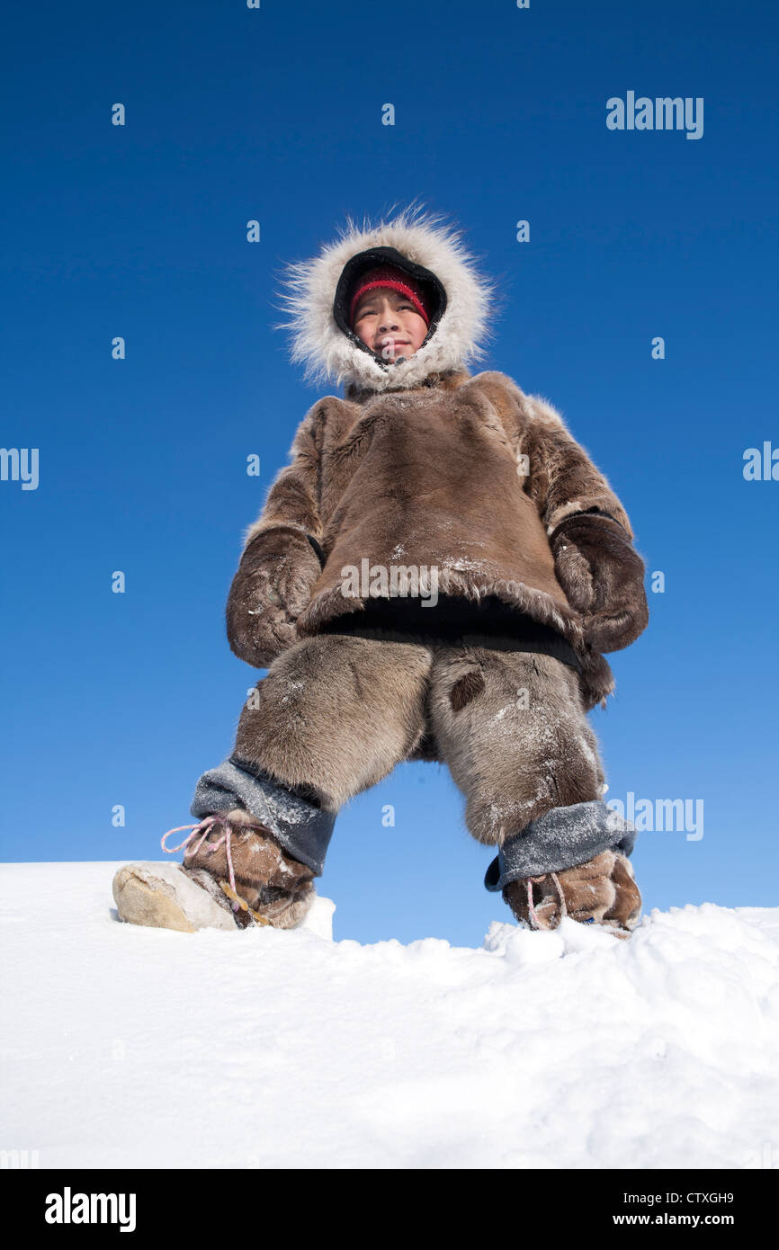 Inuit boy on the North Pole Stock Photo - Alamy