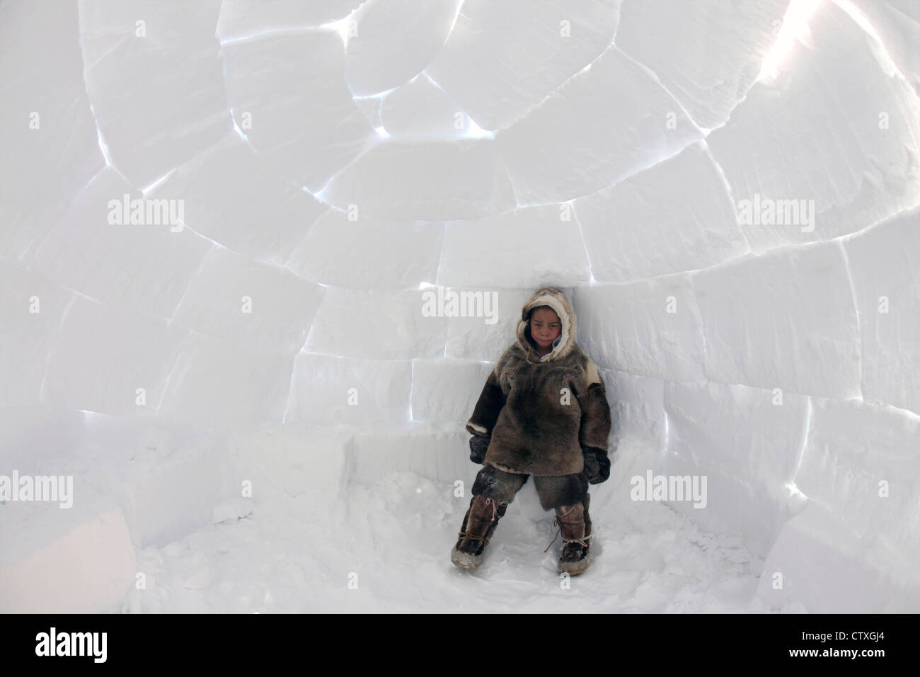 Inuit boy on the North Pole Stock Photo - Alamy